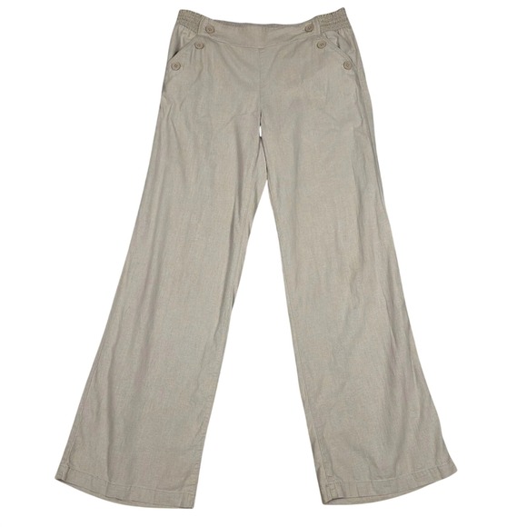 Candie's | Pants & Jumpsuits | Linen Wide Leg Boho Pants Cream Coastal ...